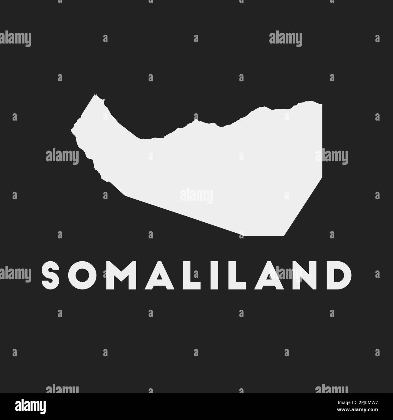 Somaliland icon. Country map on dark background. Stylish Somaliland map ...