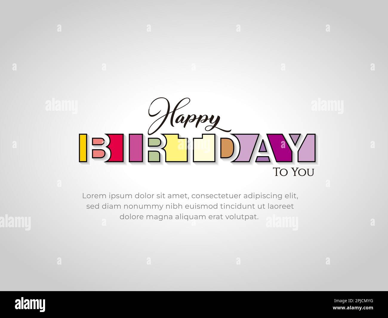 Happy Birthday. Beautiful greeting card poster with calligraphy text ...