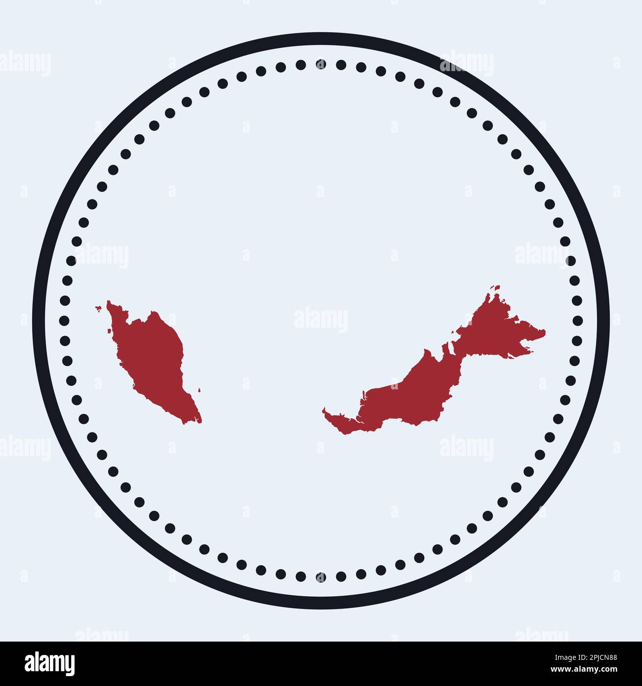 Malaysia round stamp. Round logo with country map and title. Stylish ...