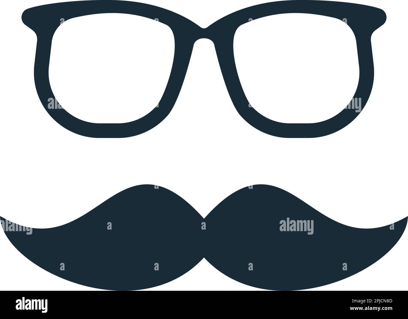 Vintage Face with Eyeglasses and Mustache Icon Vector Logo Template ...