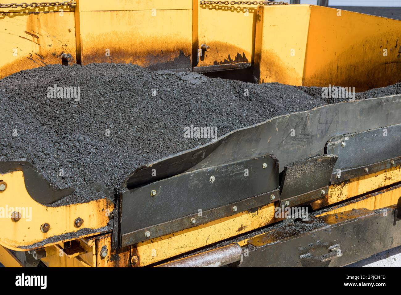 Asphalting road is done using asphalt special machines that use heavy ...