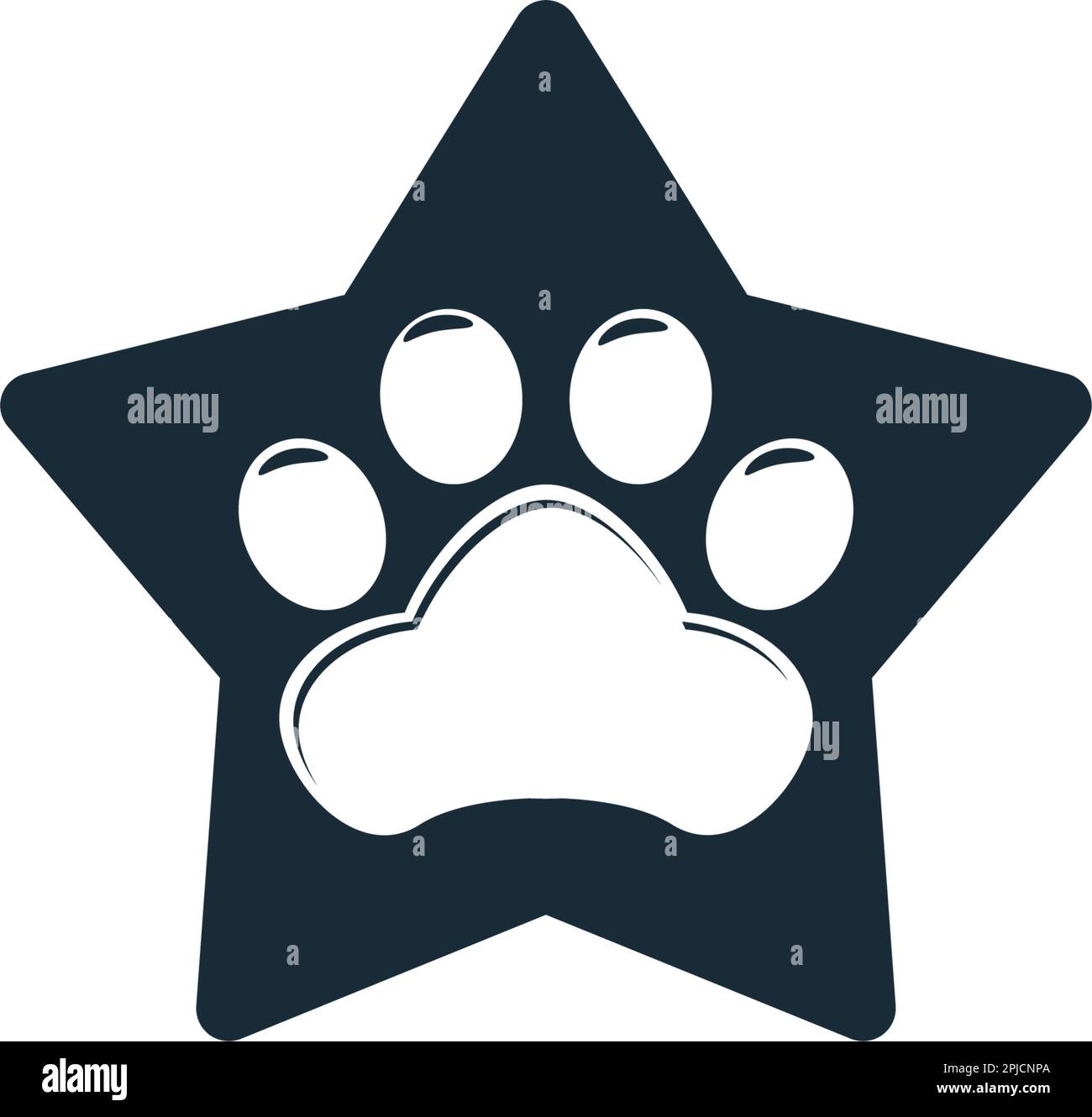Paw Print Pet Star Icon Vector Logo Template Illustration Design Stock ...