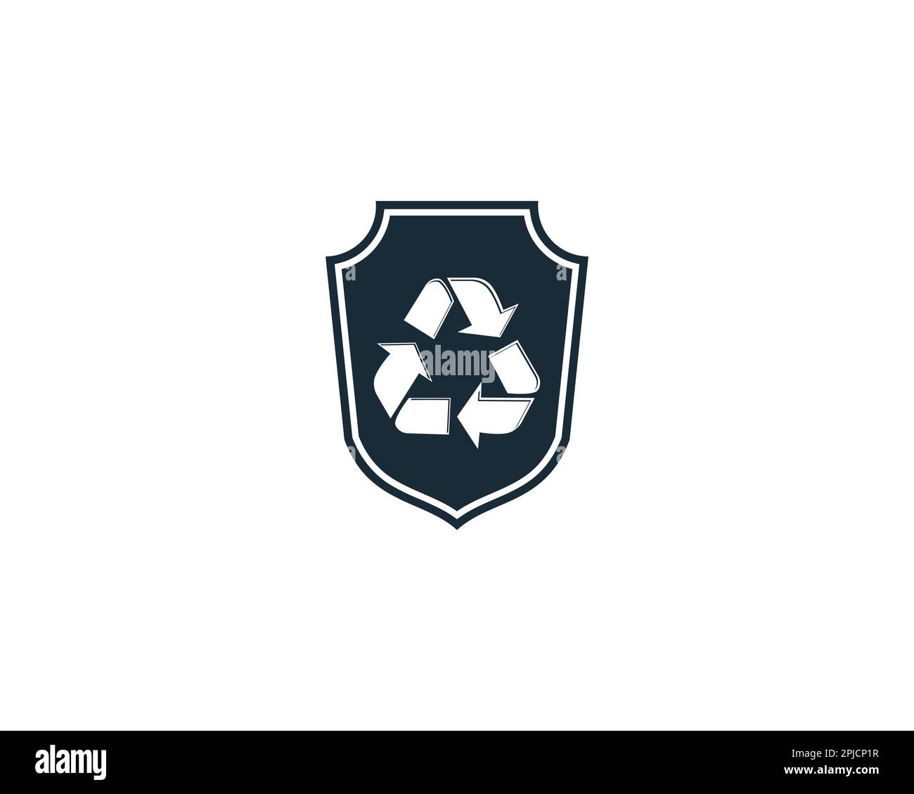 Recycle Shield Icon Vector Logo Template Illustration Design Stock ...