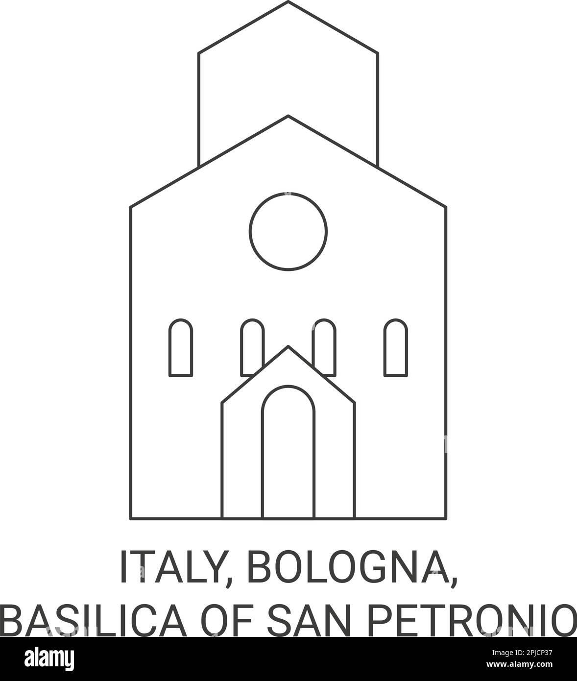 Italy, Bologna, Basilica Of San Petronio travel landmark vector ...