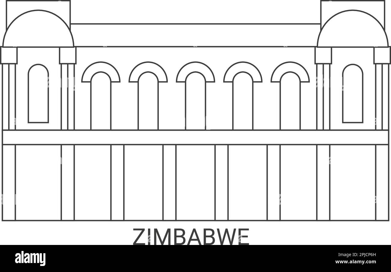 Zimbabwe travel landmark vector illustration Stock Vector Image & Art ...
