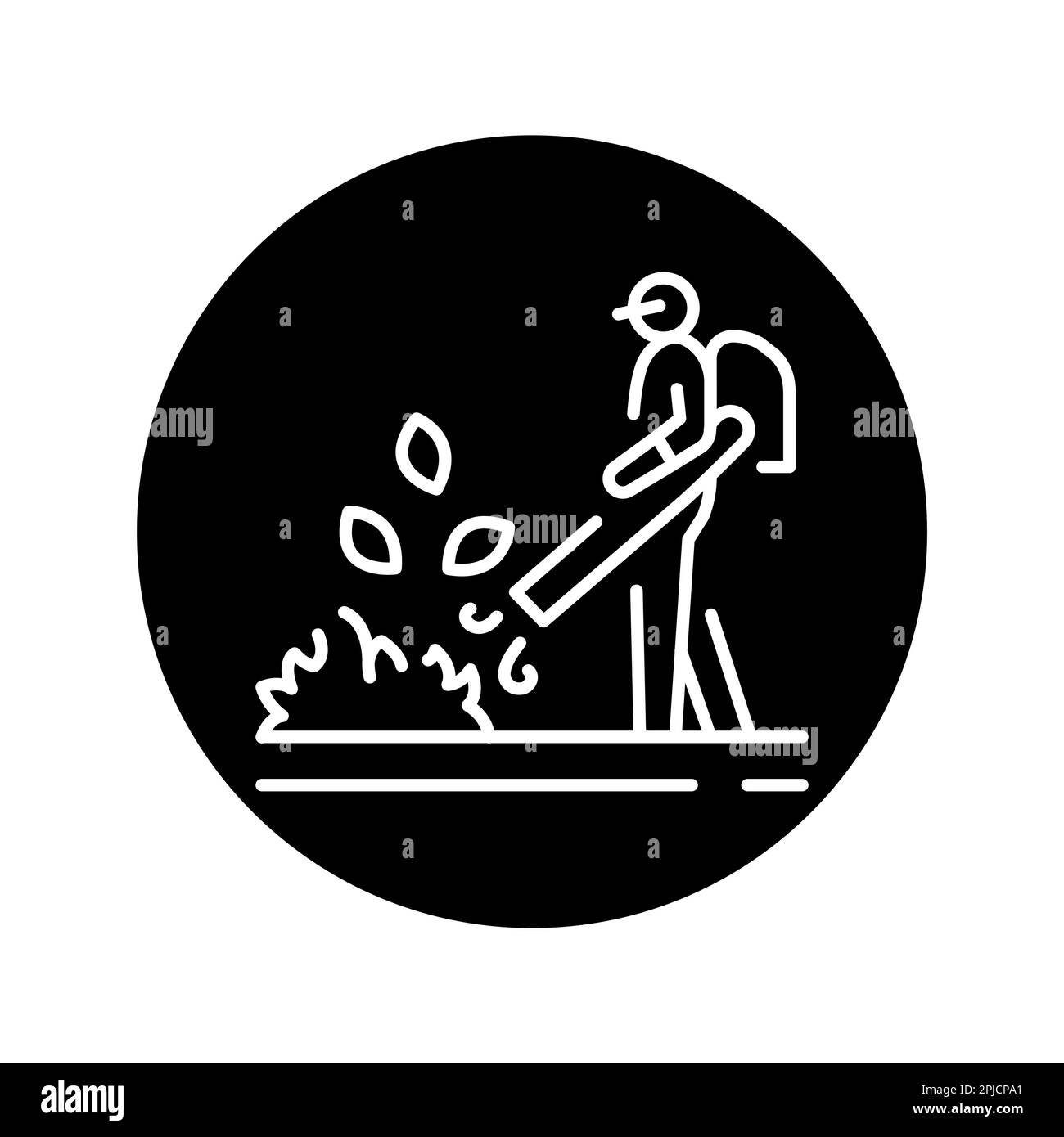Leaf blower cleaning color line icon. Garden service Stock Vector Image ...