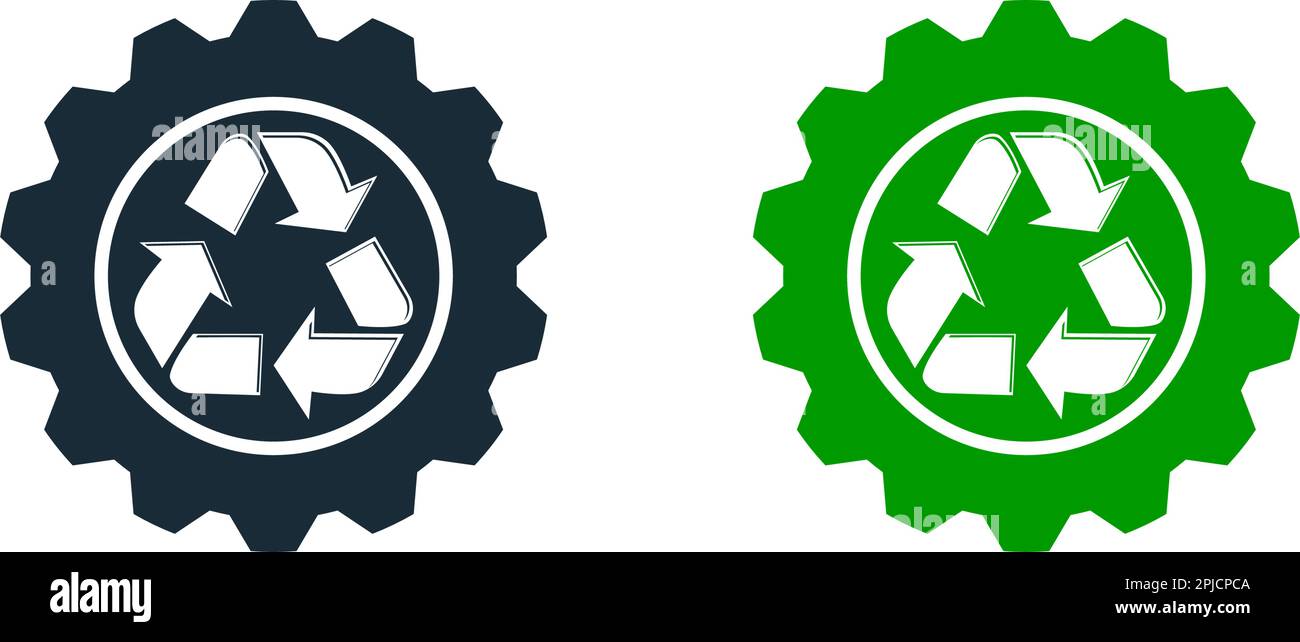 Recycle and Gear Icon Vector Logo Template Illustration Design Stock ...