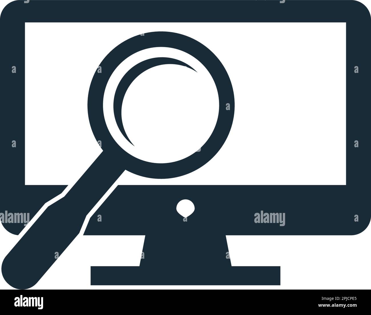 Screen, Monitor and Magnifying Glass Icon Vector Logo Template ...