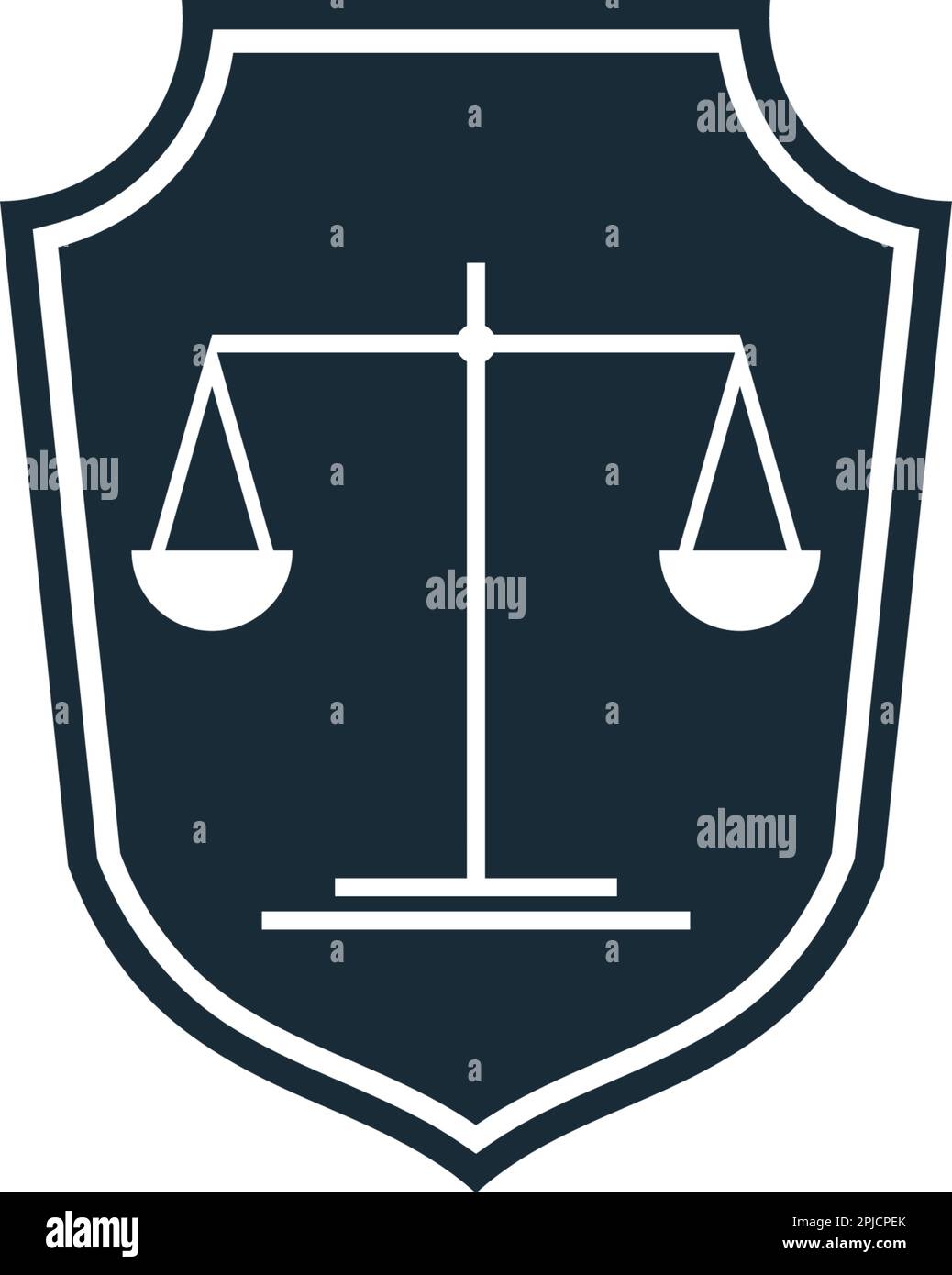 Shield and Scale of Justice Icon Vector Logo Template Illustration ...