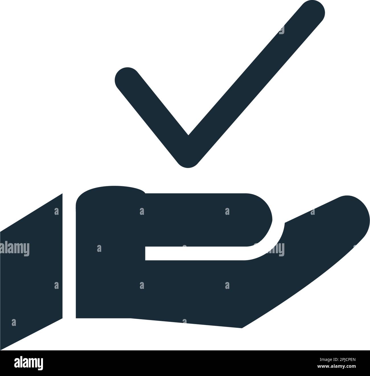 Hand, Check Mark Icon Vector Logo Template Illustration Design Stock ...