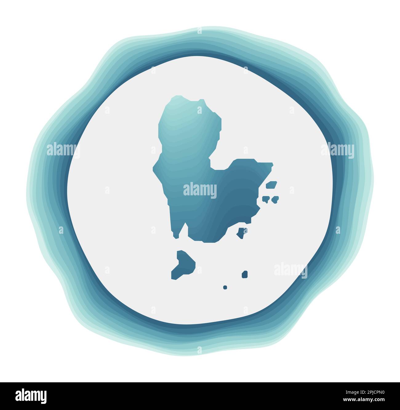 Redang Island logo. Badge of the island. Layered circular sign around ...