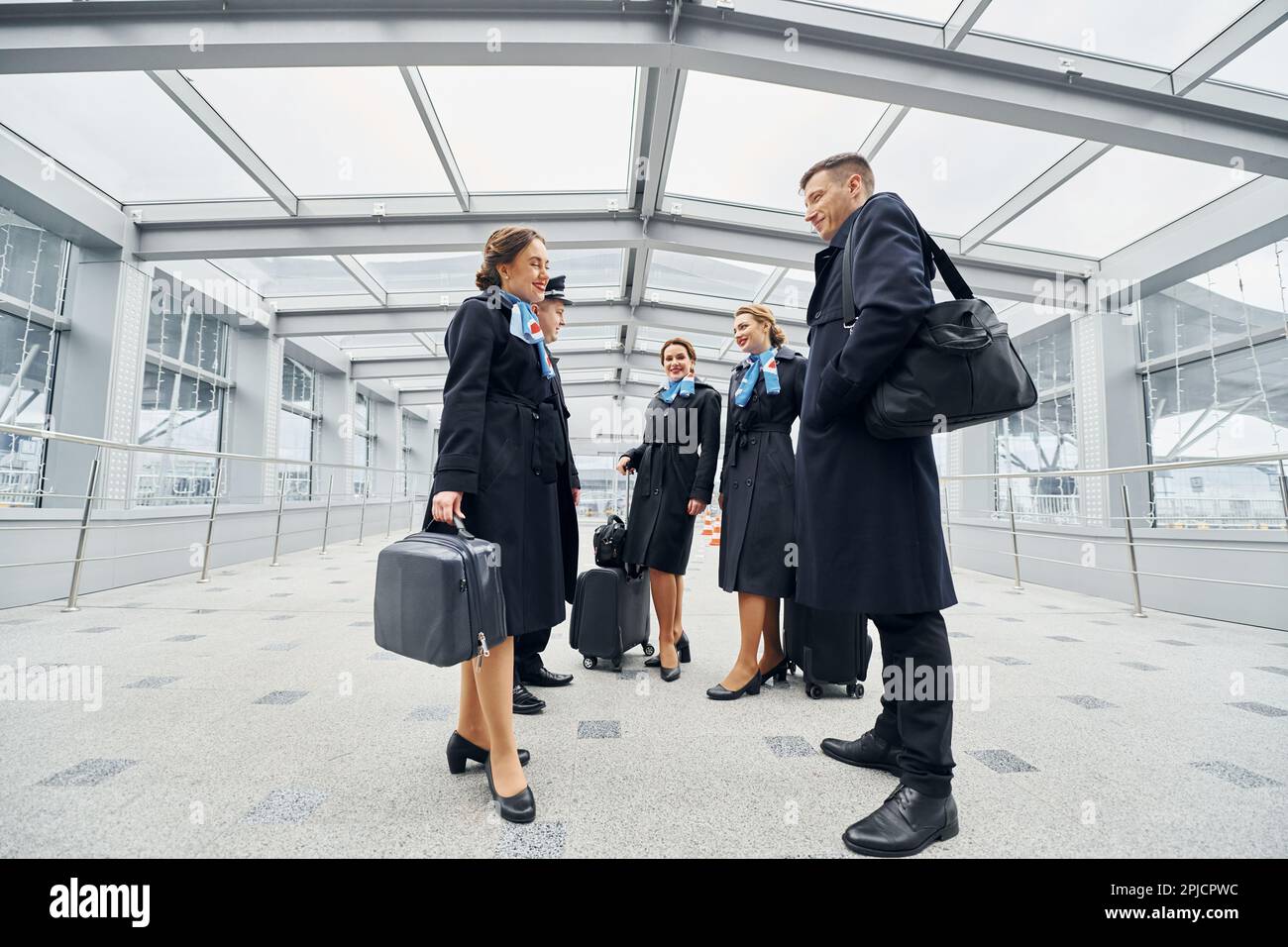 Airplane crew in uniform is going to the work together Stock Photo - Alamy