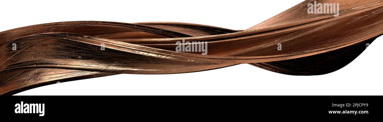 Bronze isolated multiple metal streams abstract dramatic modern luxury ...