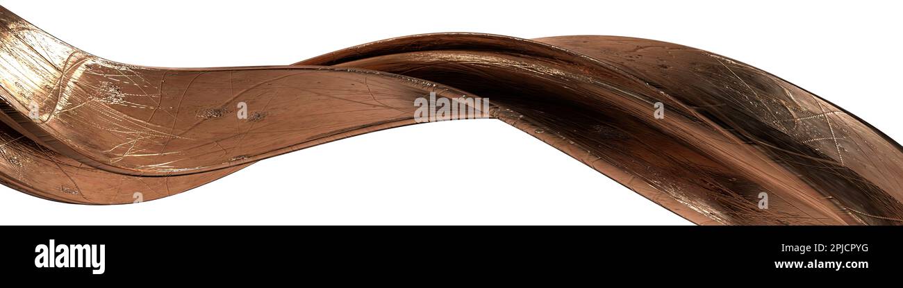 Bronze isolated air flow cloth-like soft metal Abstract, dramatic ...