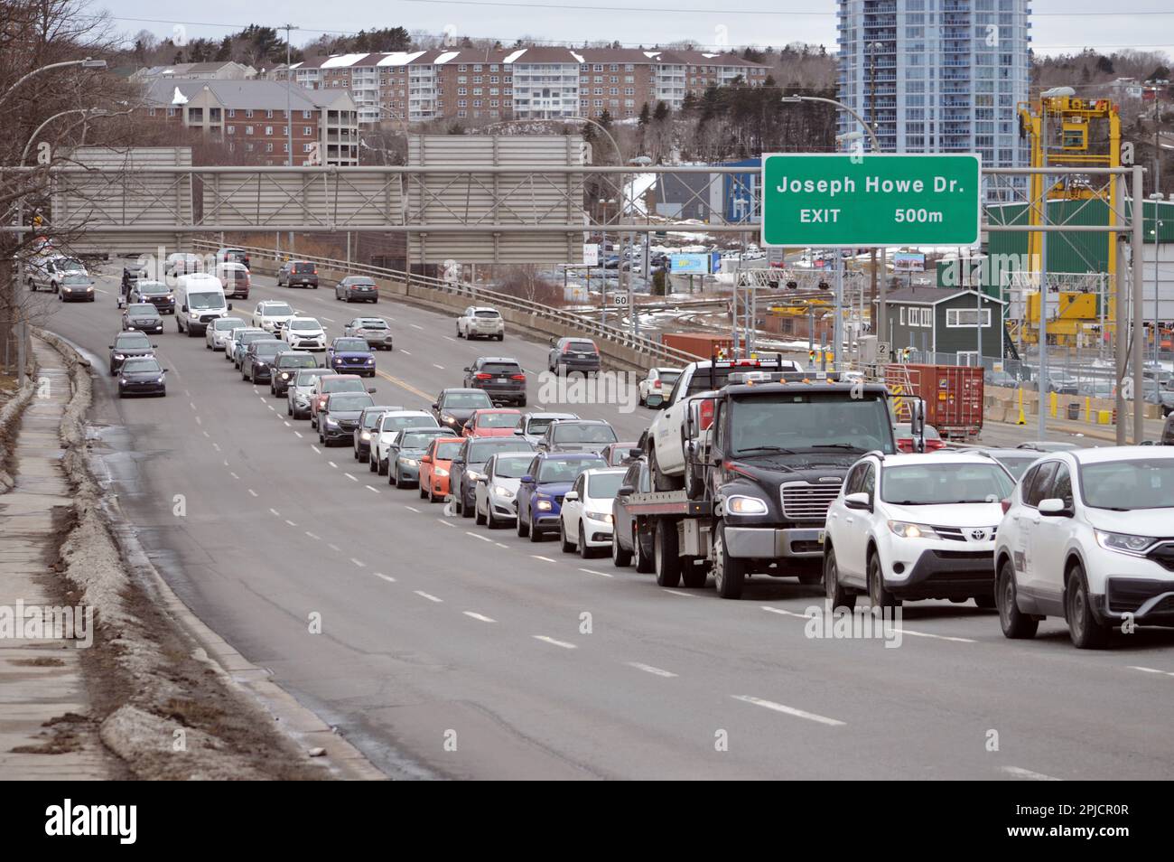 Traffic congestion on the Bedford Highway at the Windsor Street ...