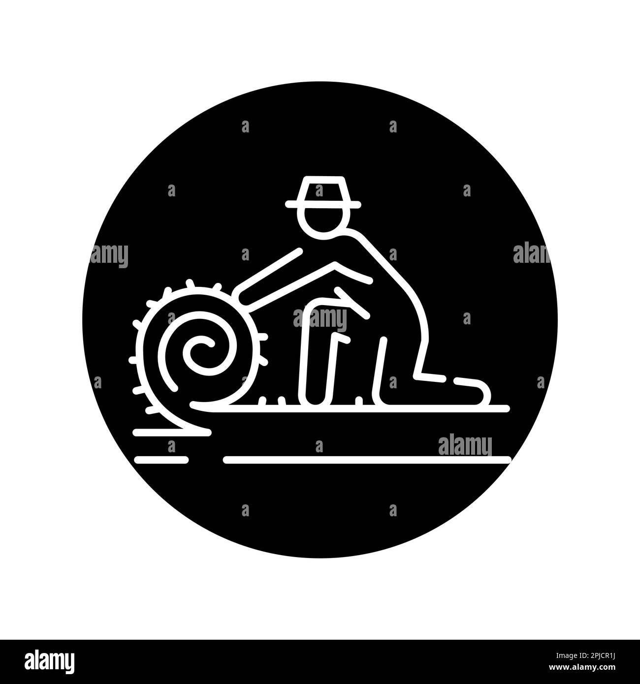 Turfing grass landing color line icon. Garden service Stock Vector ...