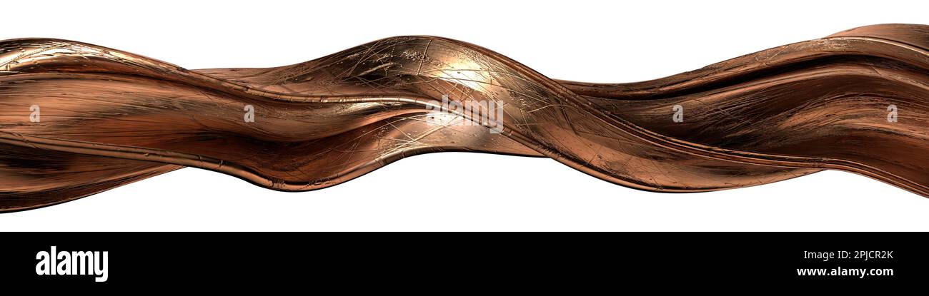 Bronze Delicate curves of metal lines and twists isolated Abstract ...
