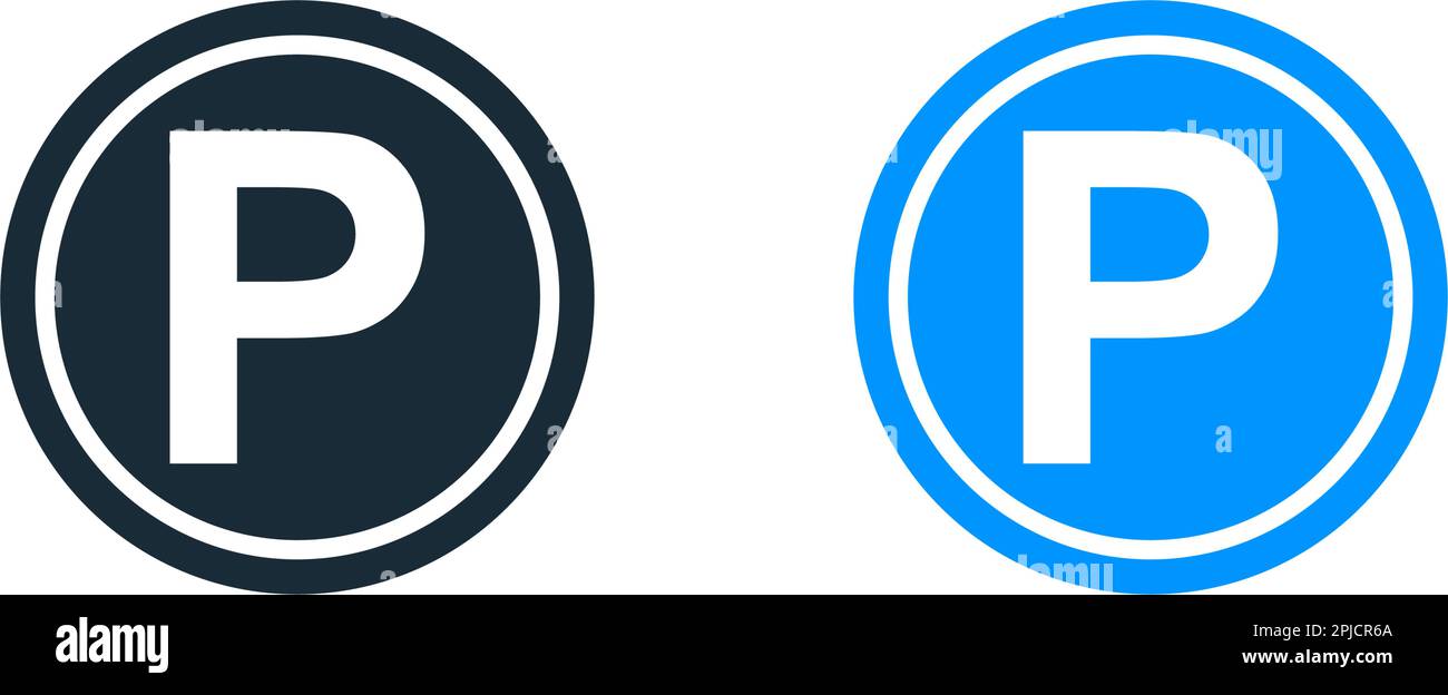 Circle Blue Parking Signage Icon Vector Logo Template Illustration ...