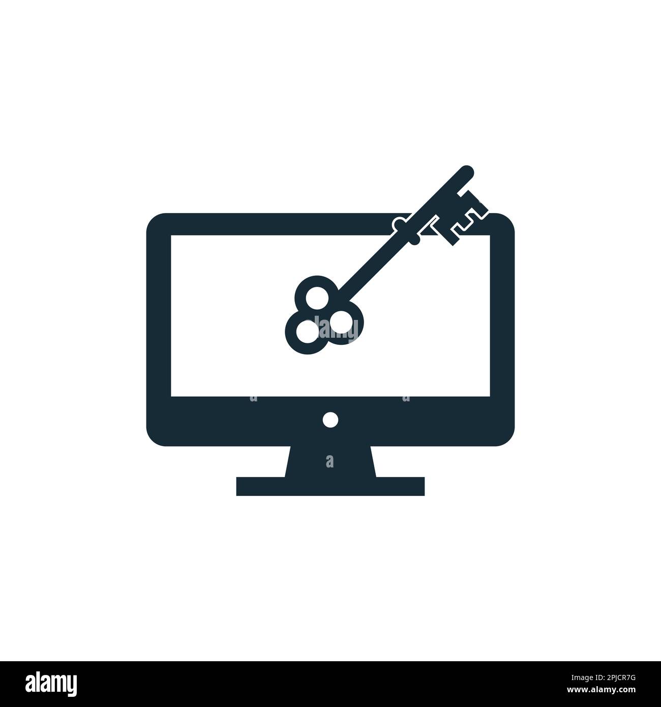 Monitor, LCD, LED Key Icon Design Template Elements Stock Vector Image ...