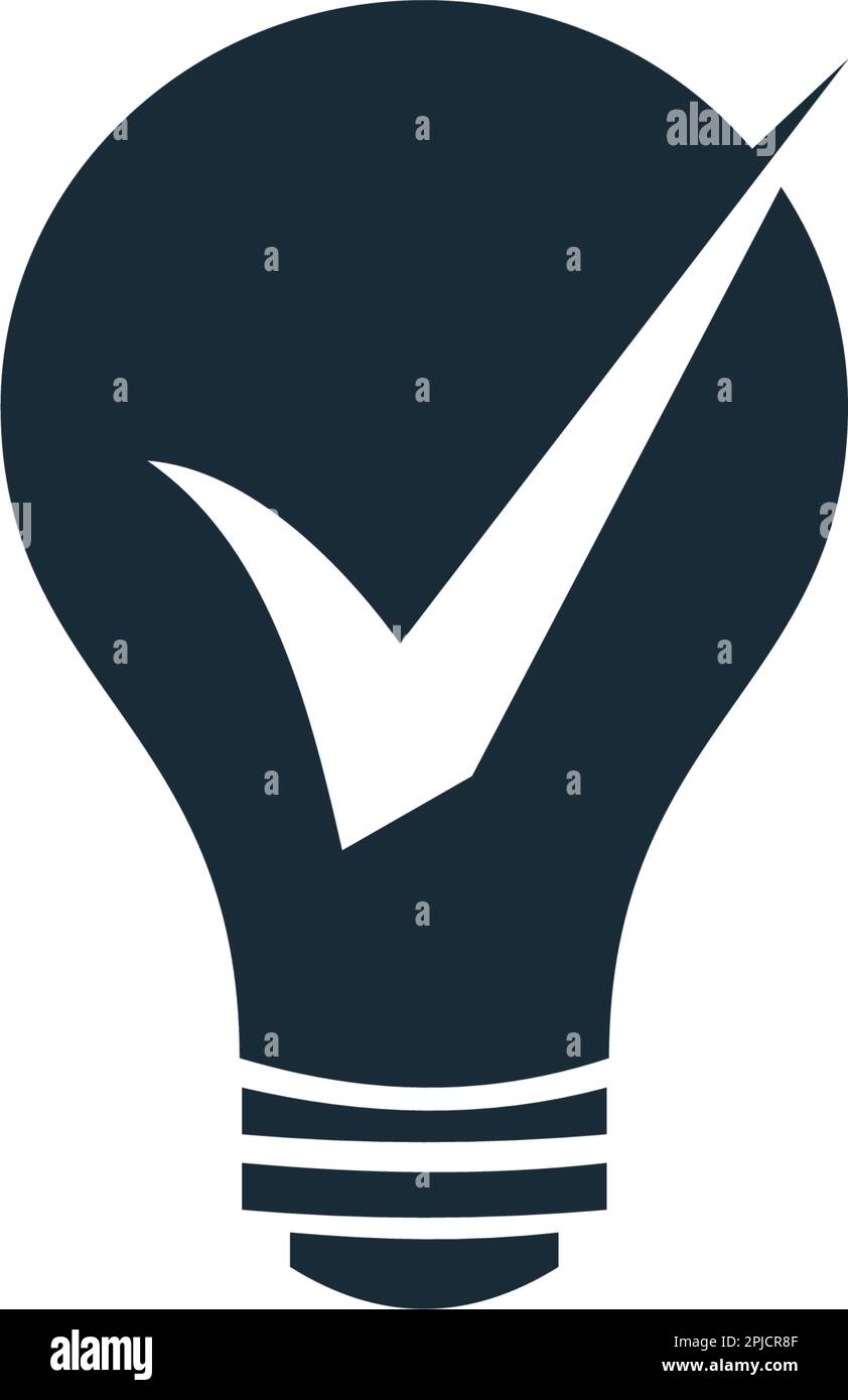 Light Bulb Check Mark Icon Vector Logo Template Illustration Design Stock Vector Image & Art - Alamy