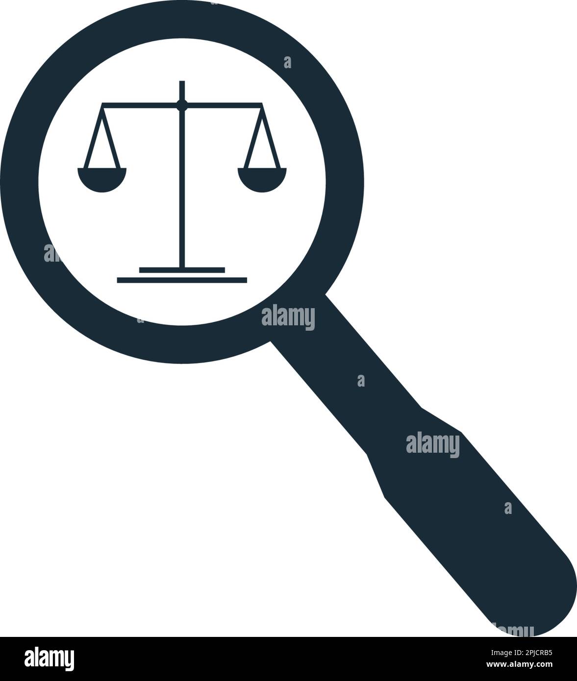 Magnifying Glass and Scale of Justice Icon Vector Logo Template ...