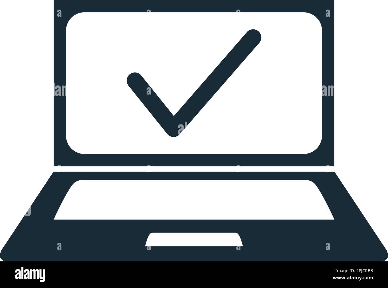 Laptop, Computer Check Mark Icon Vector Logo Template Illustration ...