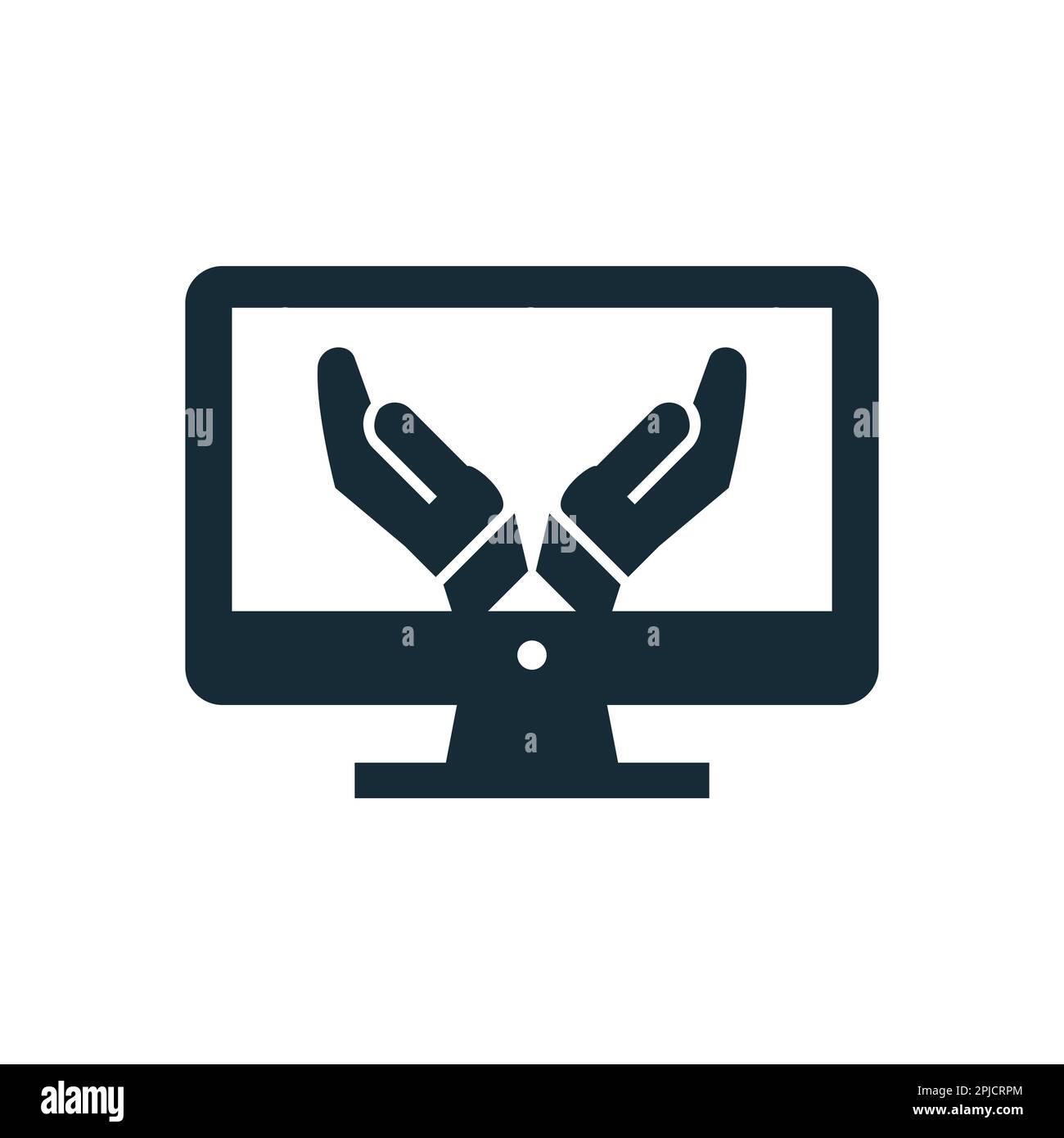 Lcd tv monitor hand Stock Vector Images - Alamy
