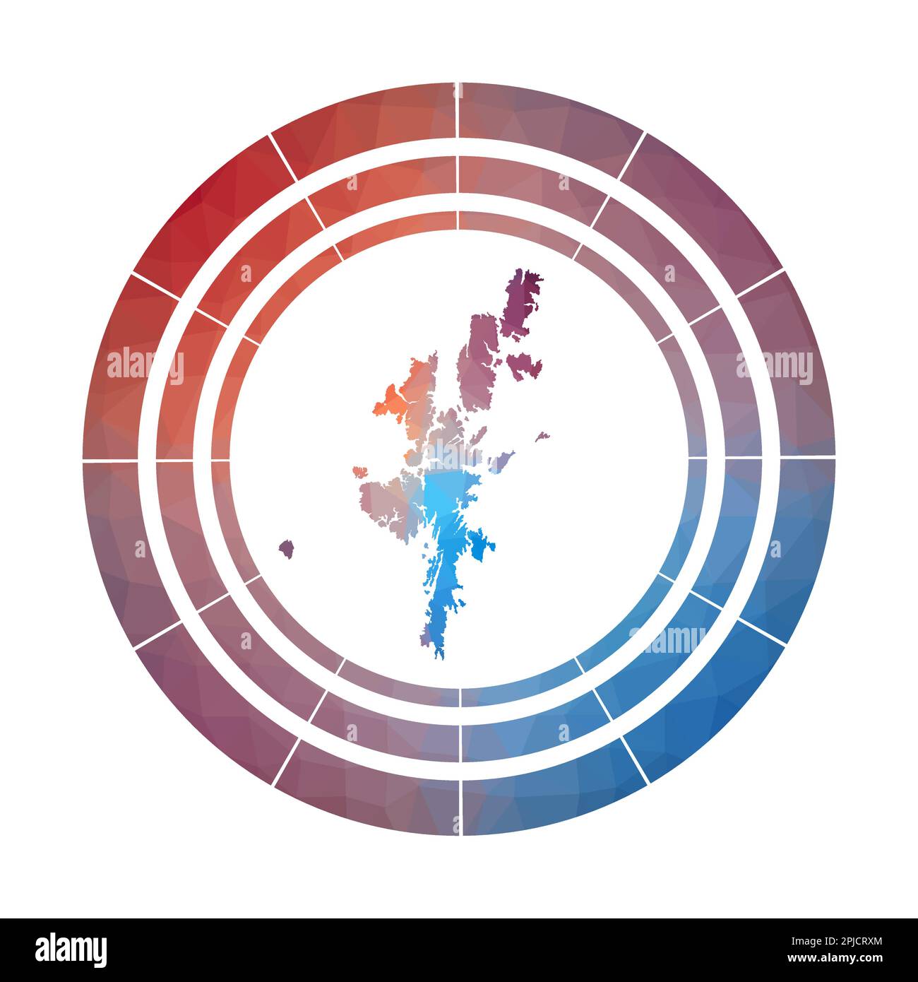 Mainland badge. Bright gradient logo of island in low poly style Stock ...
