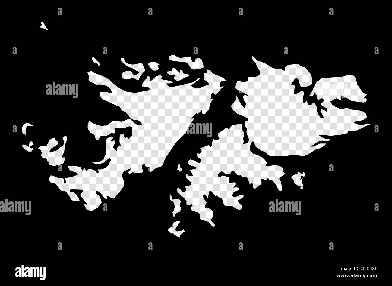 Stencil map of Falklands. Simple and minimal transparent map of ...