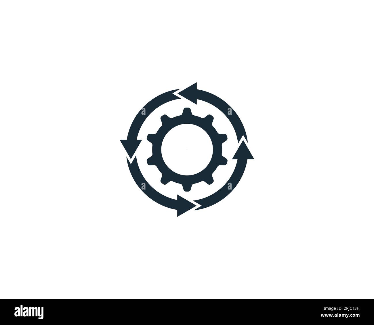 Gear Circle Rotate Arrow Icon Design Template Elements Stock Vector ...