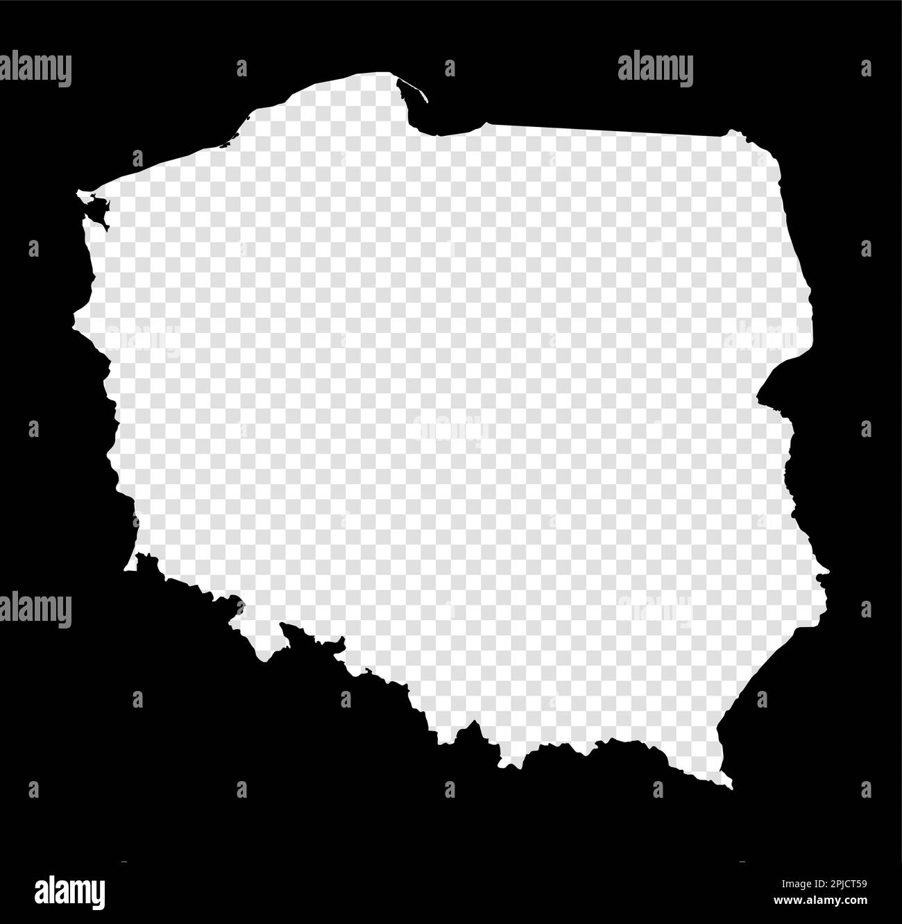 Stencil map of Poland. Simple and minimal transparent map of Poland ...