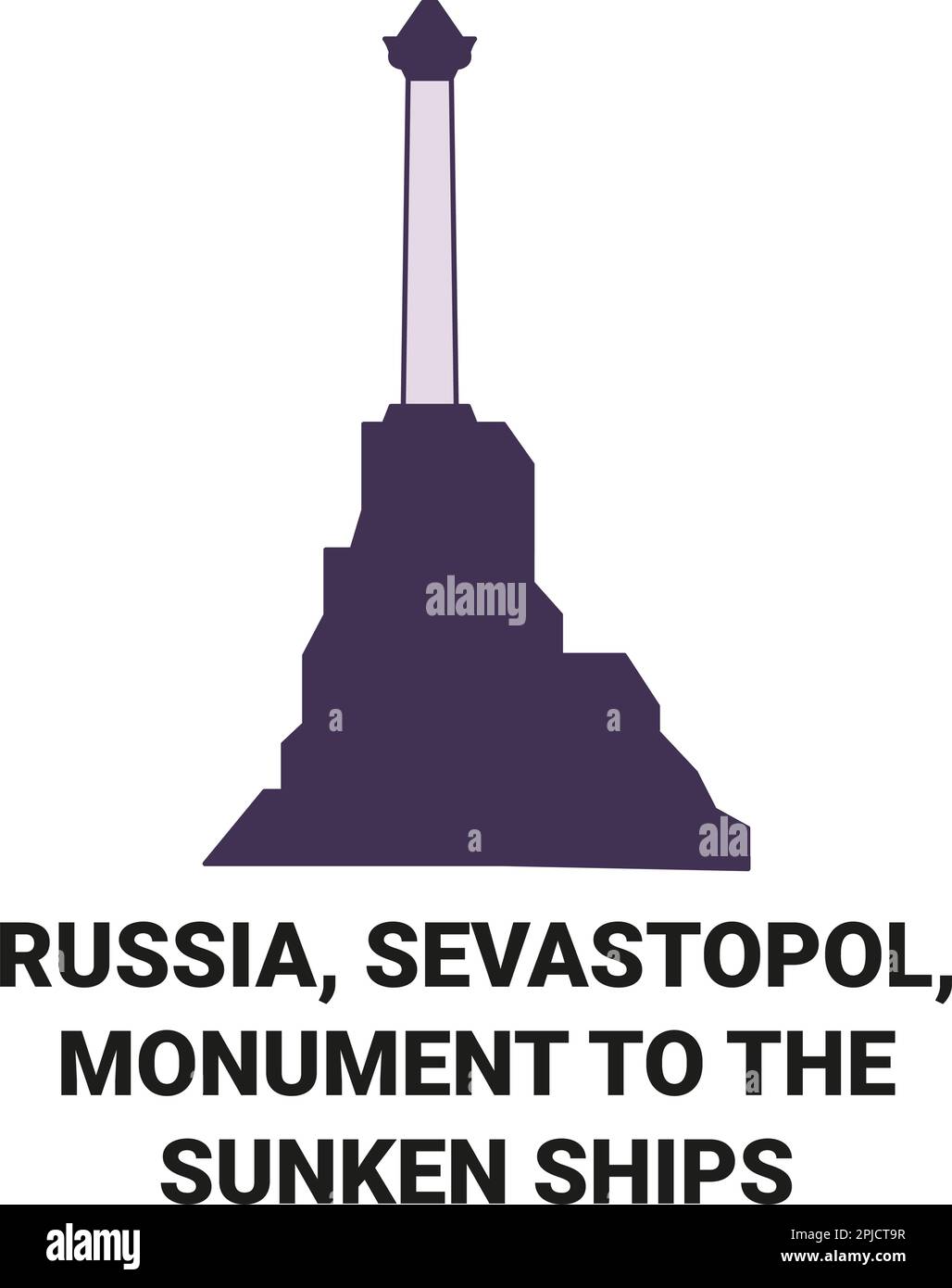 Russia, Sevastopol, Monument To The Sunken Ships travel landmark vector ...