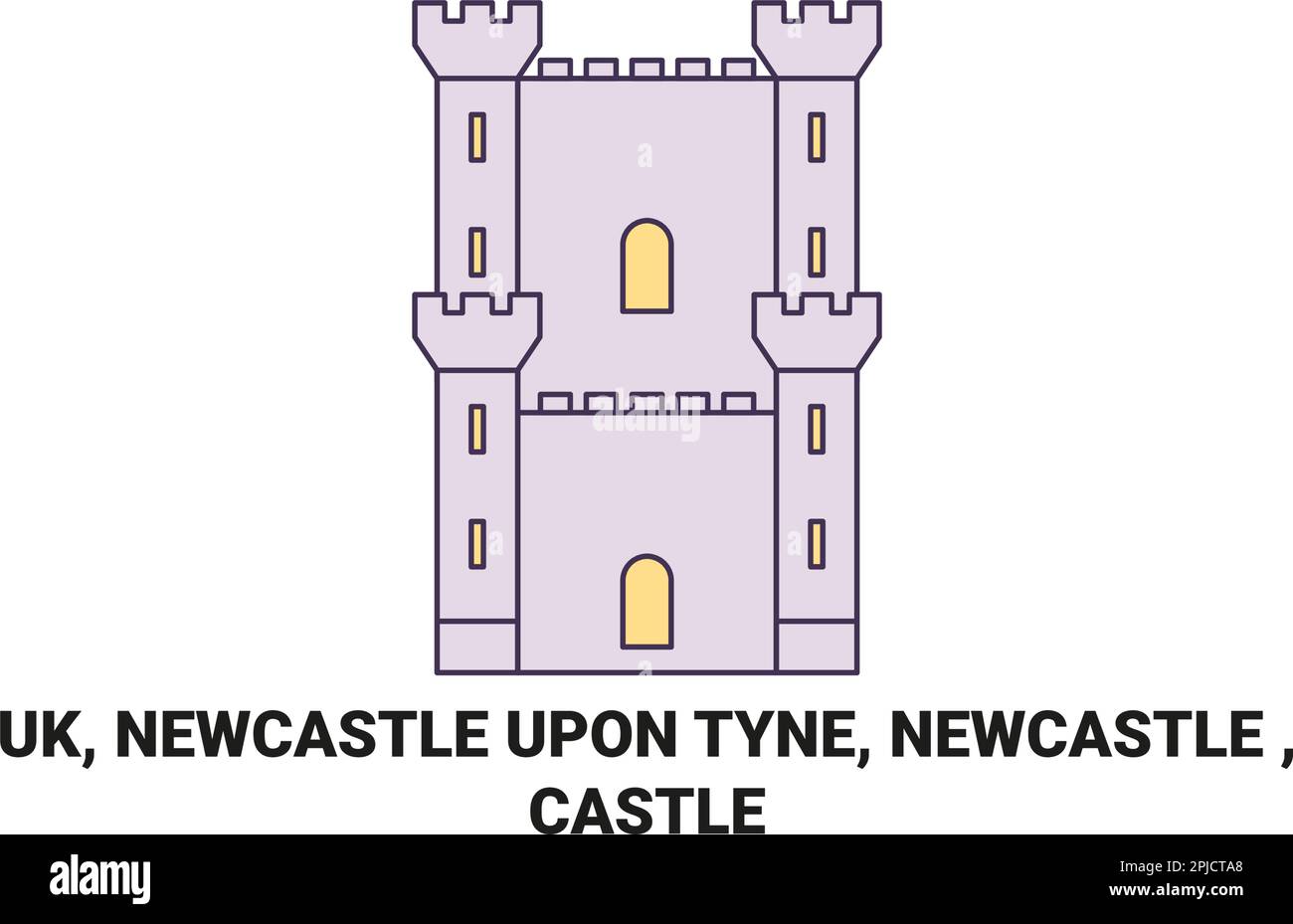 England, Newcastle Upon Tyne, Newcastle , Castle travel landmark vector ...