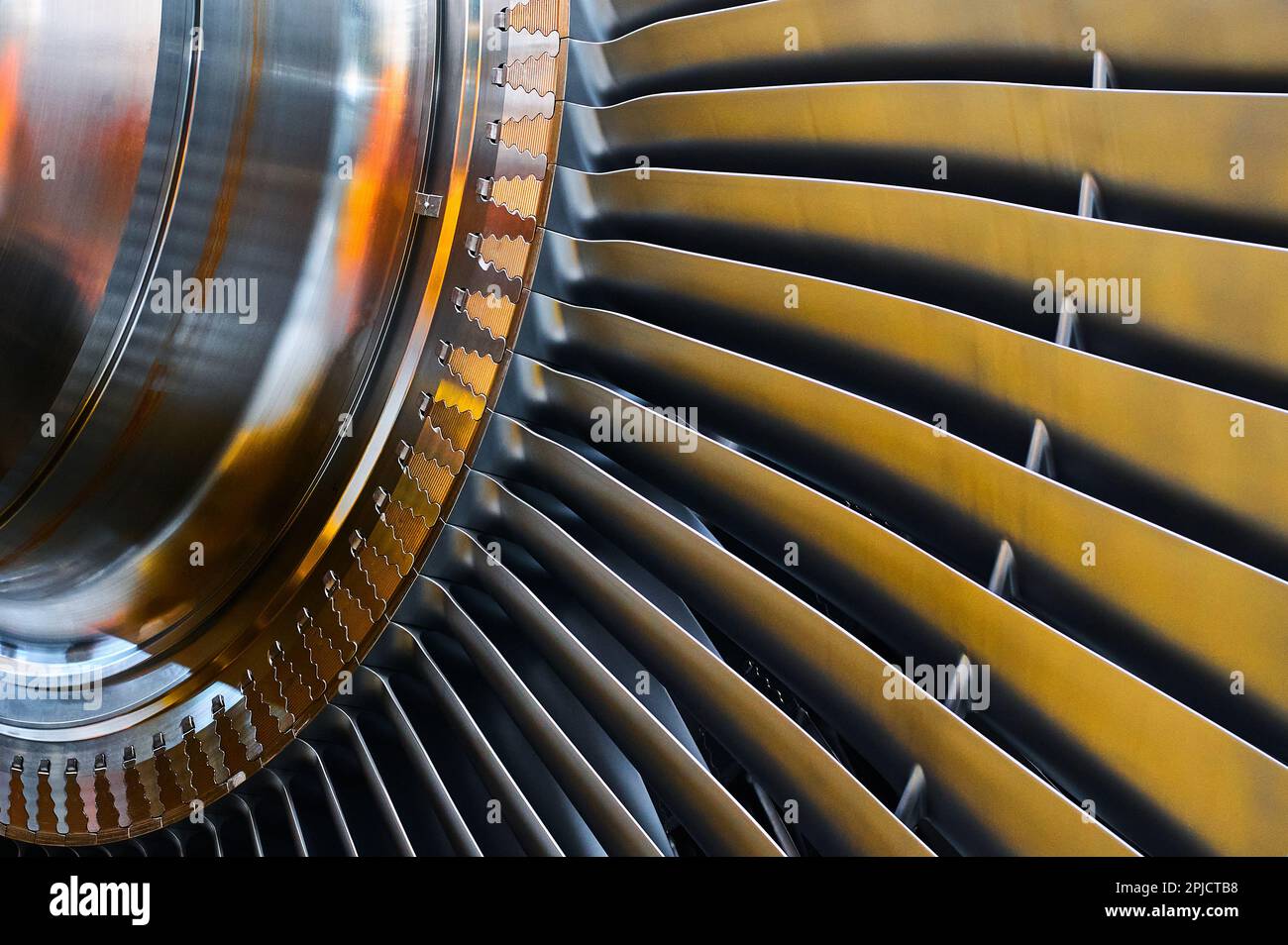 Shaft and blades of a powerful steam turbine. Elements for fastening ...