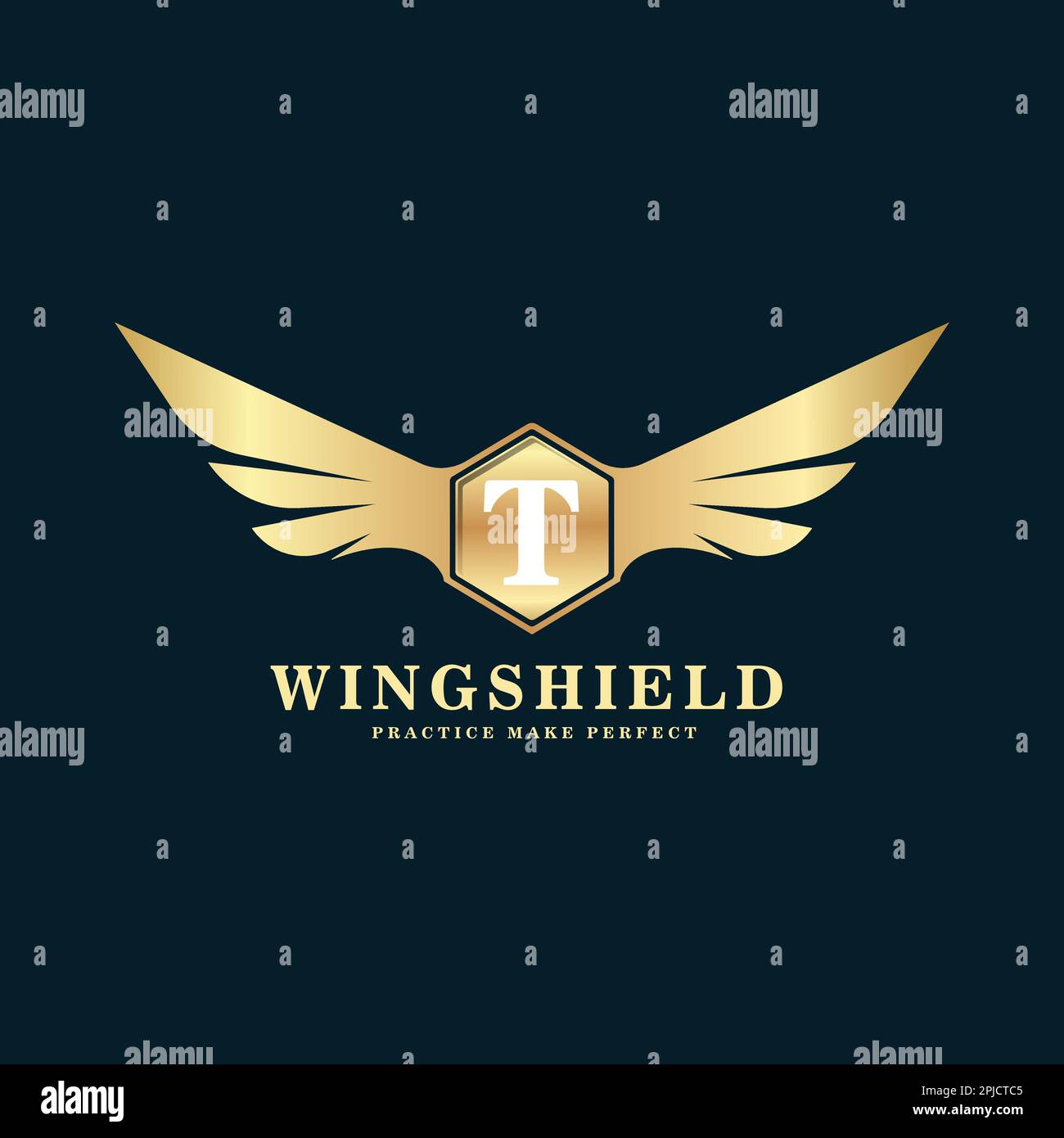 winged shield golden logo vector illustration Stock Vector Image & Art ...