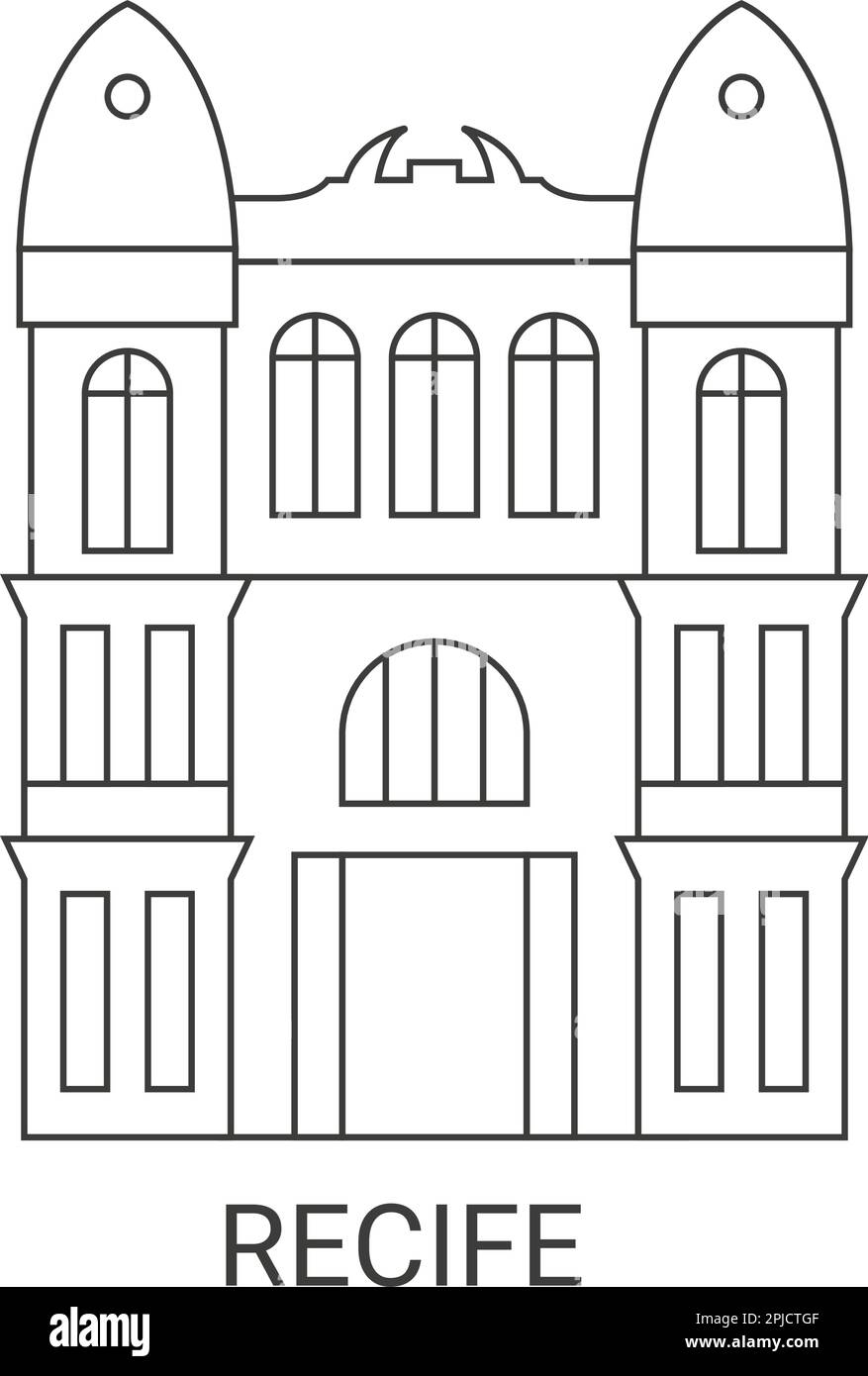 Brazil, Recife travel landmark vector illustration Stock Vector Image ...