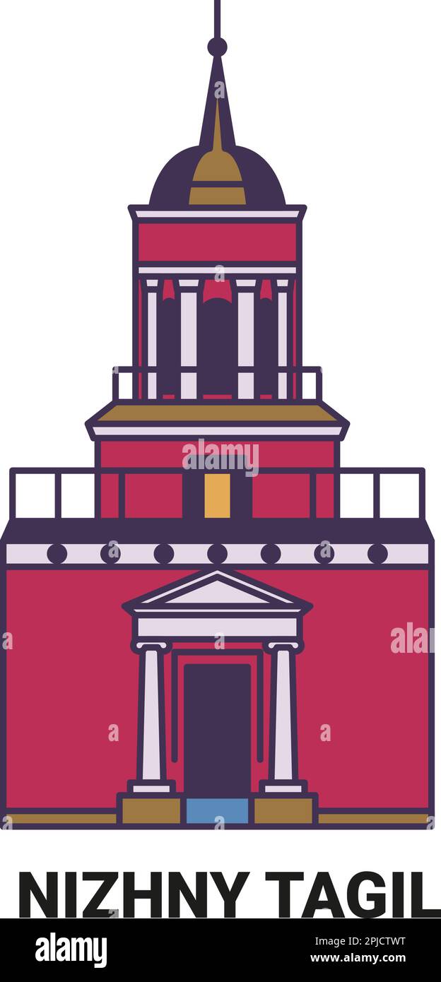 Russia, Nizhny Tagil travel landmark vector illustration Stock Vector ...