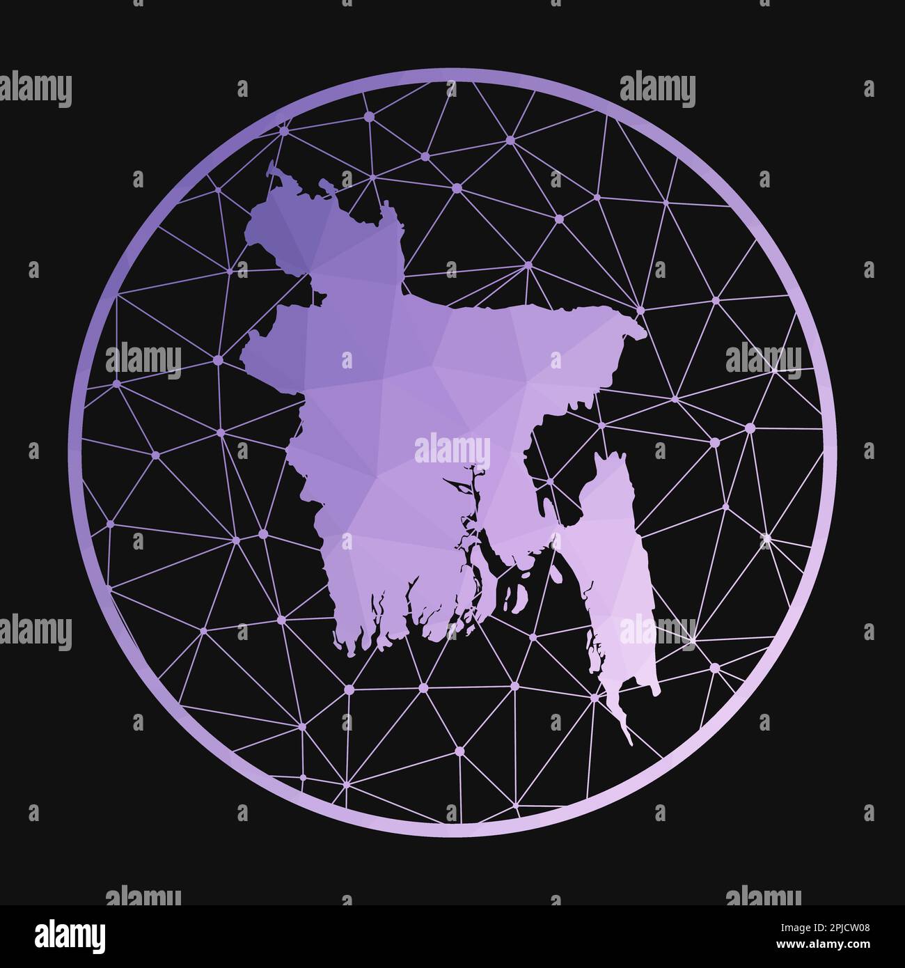 Bangladesh icon. Vector polygonal map of the country. Bangladesh icon ...