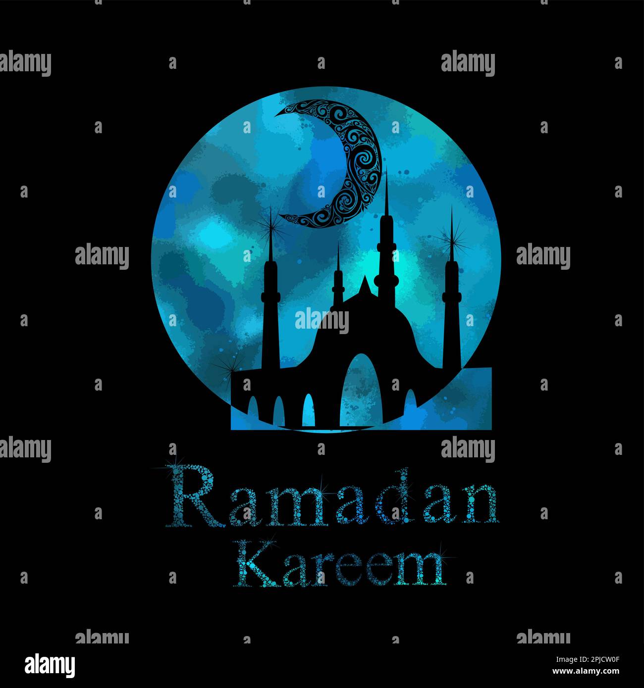 Ramadan Kareem. The moon with patterns. Vector illustration Stock ...