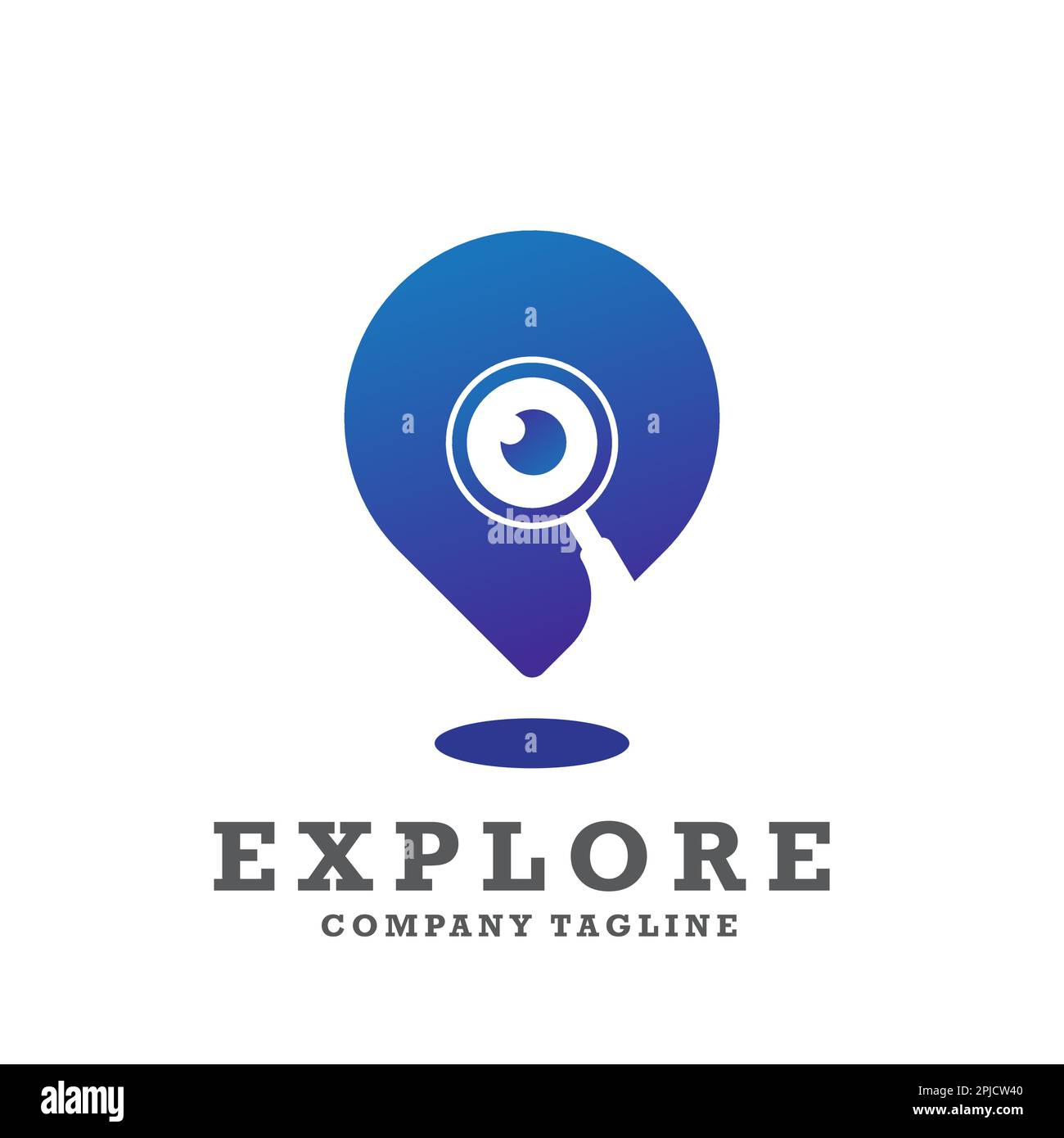 magnifier with eye logo symbol isolated pin map ,Creative gps map point ...