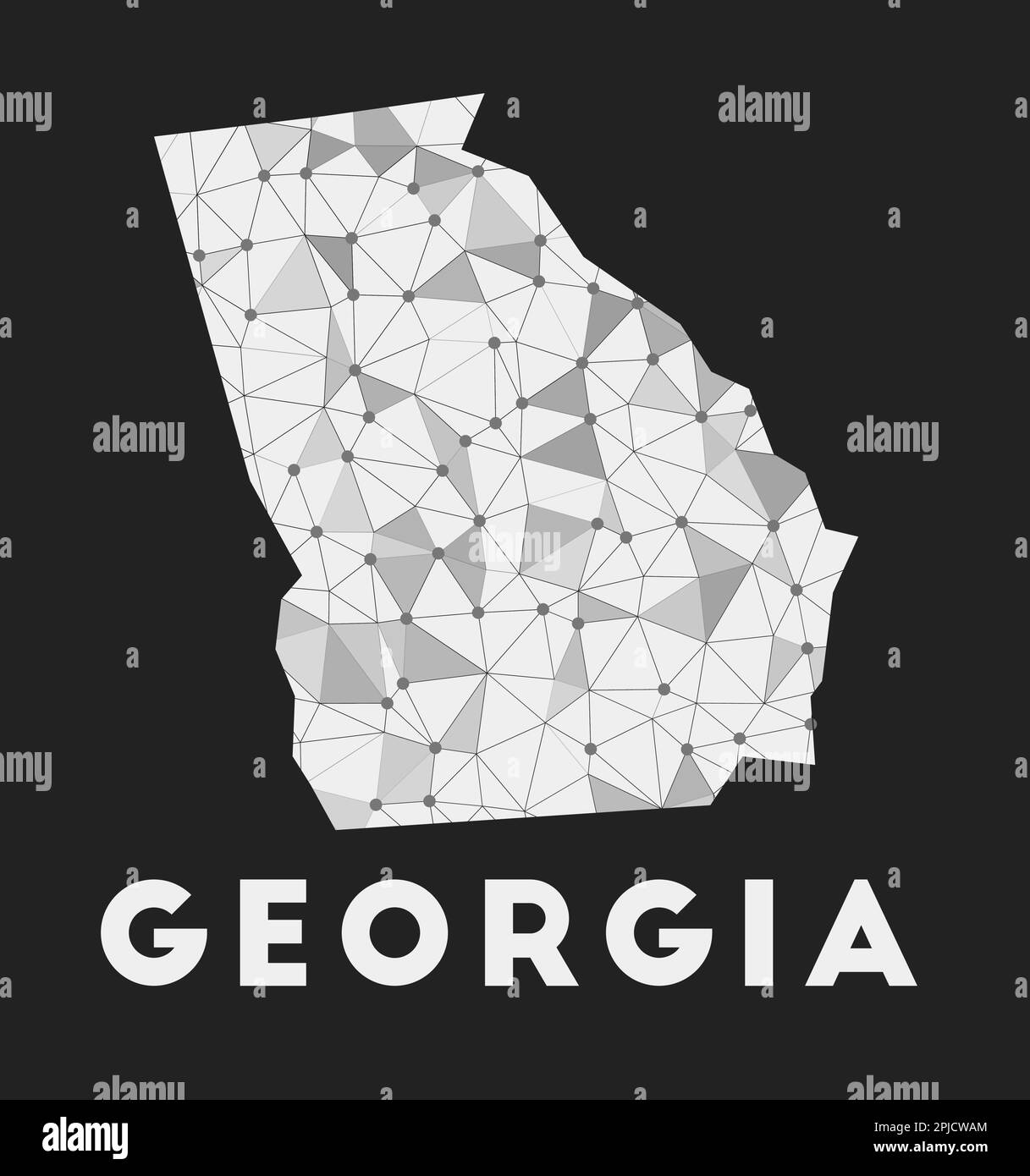 Georgia - communication network map of US state. Georgia trendy ...