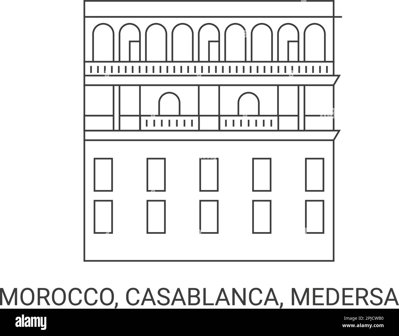 Morocco, Casablanca, Medersa, travel landmark vector illustration Stock ... Morocco, Casablanca, Medersa, travel landmark vector illustration Stock ...