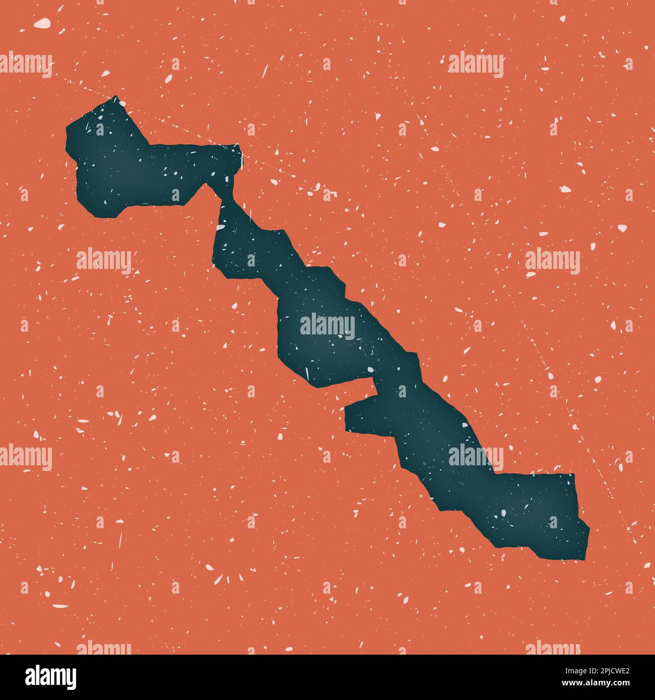Musha Cay vintage map. Grunge map of the island with distressed texture ...