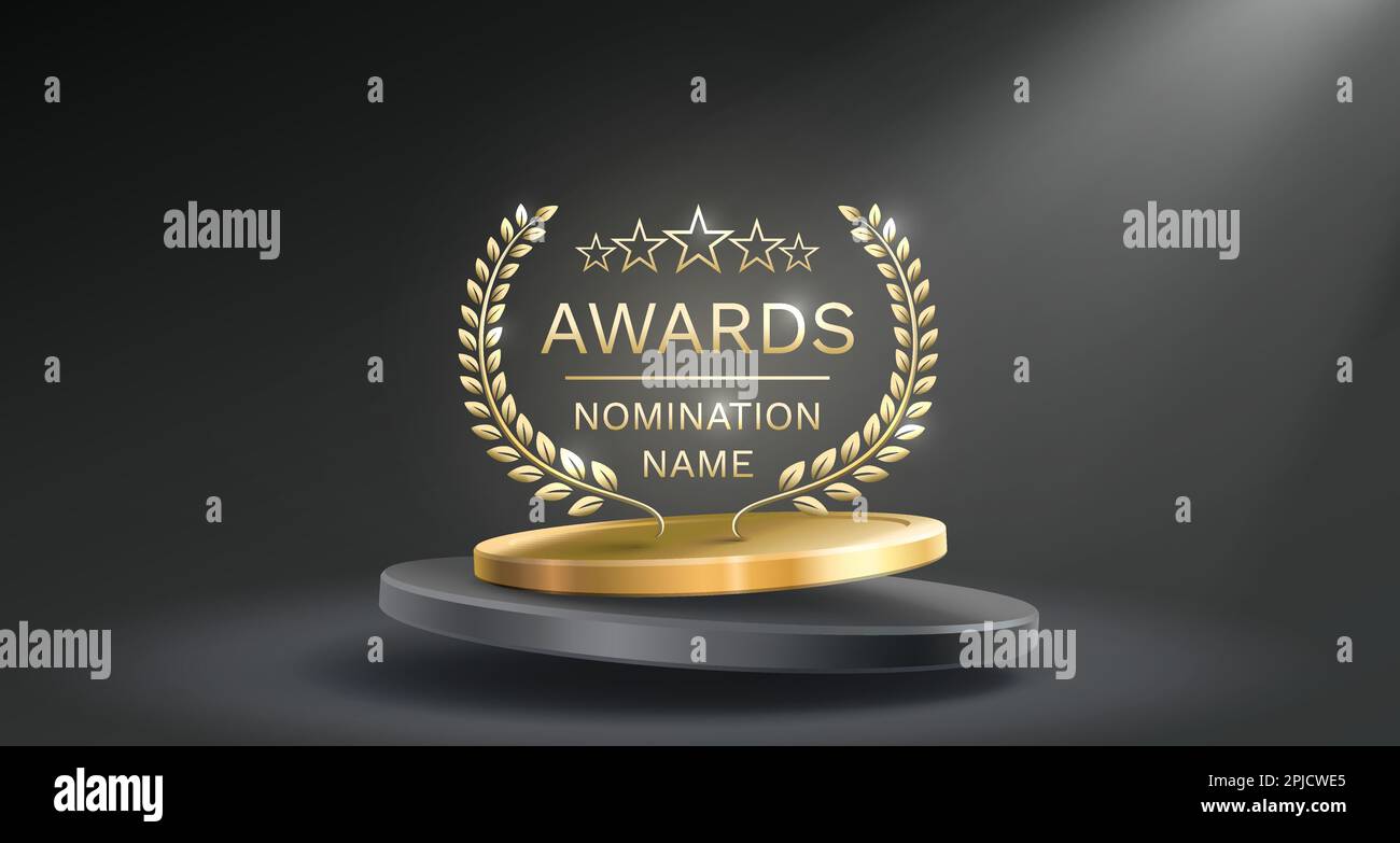 Awards nomination name podium, golden prize event, scene star ceremony ...
