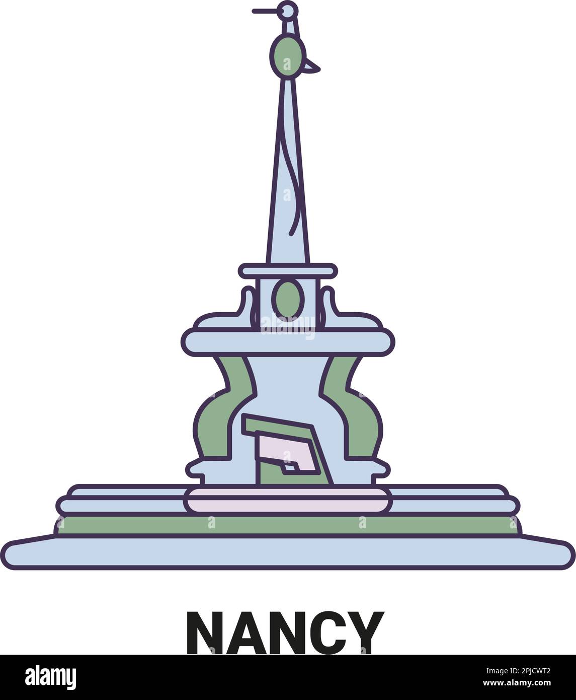 France, Nancy travel landmark vector illustration Stock Vector Image ...