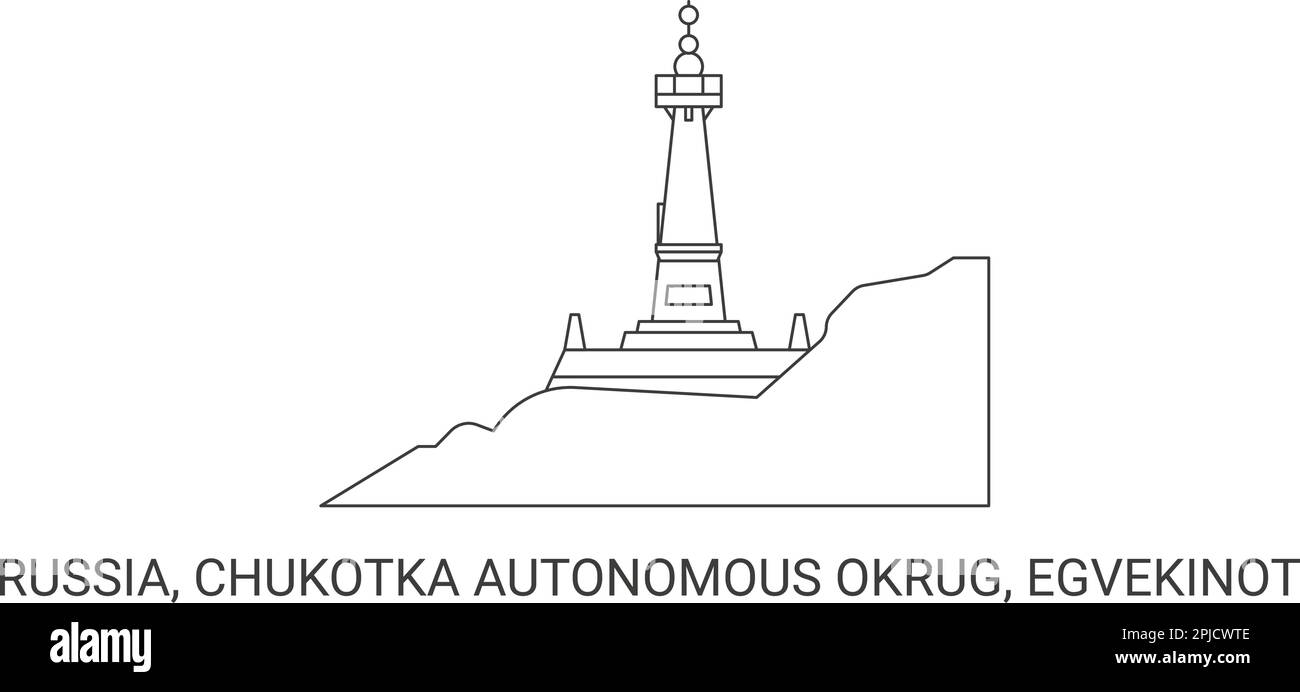 Russia, Chukotka Autonomous Okrug, Egvekinot, travel landmark vector ...