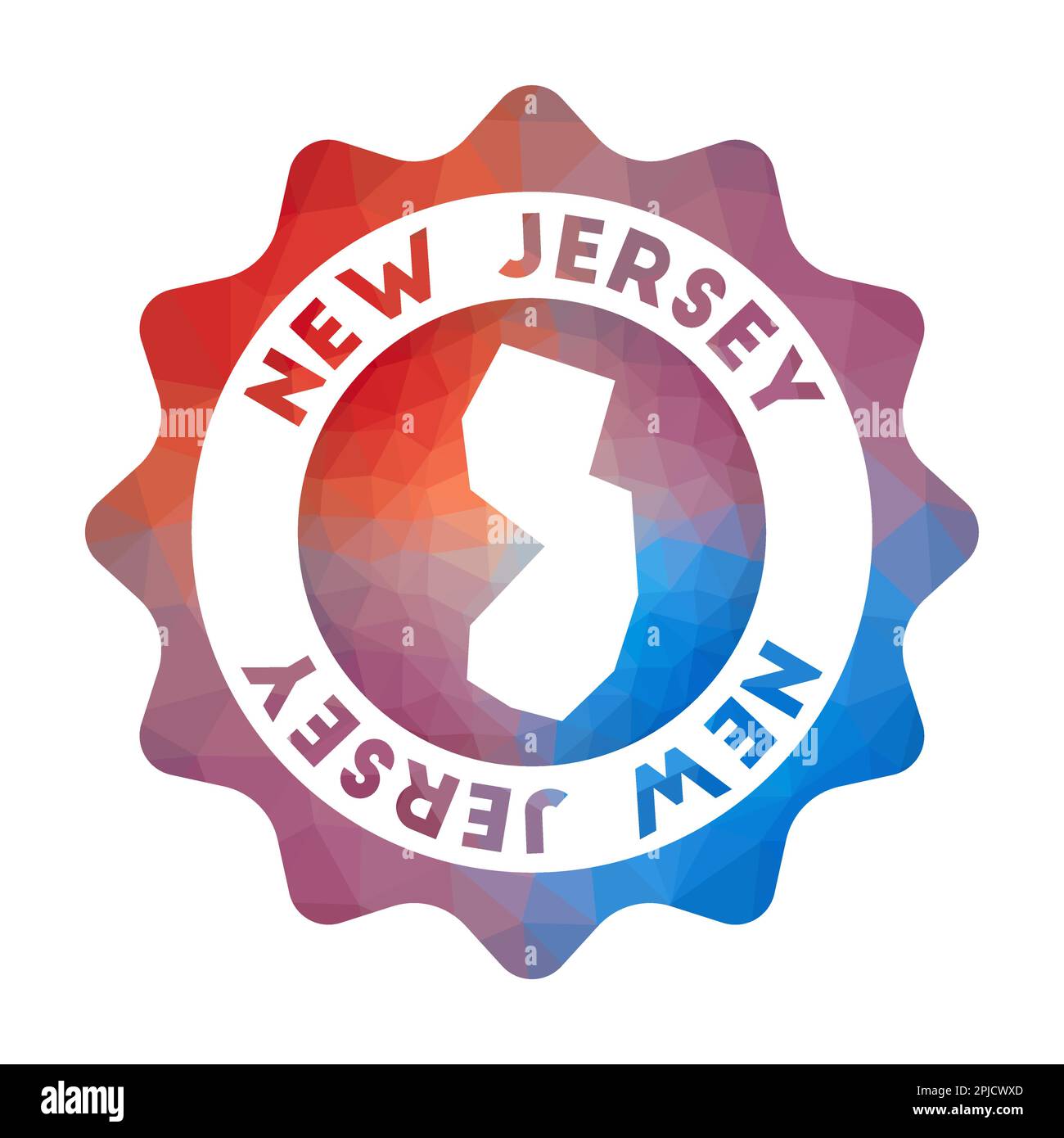 New Jersey low poly logo. Colorful gradient travel logo of the US state ...