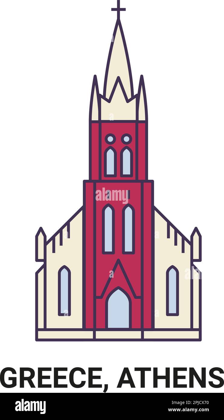 Greece, Athens travel landmark vector illustration Stock Vector Image ...