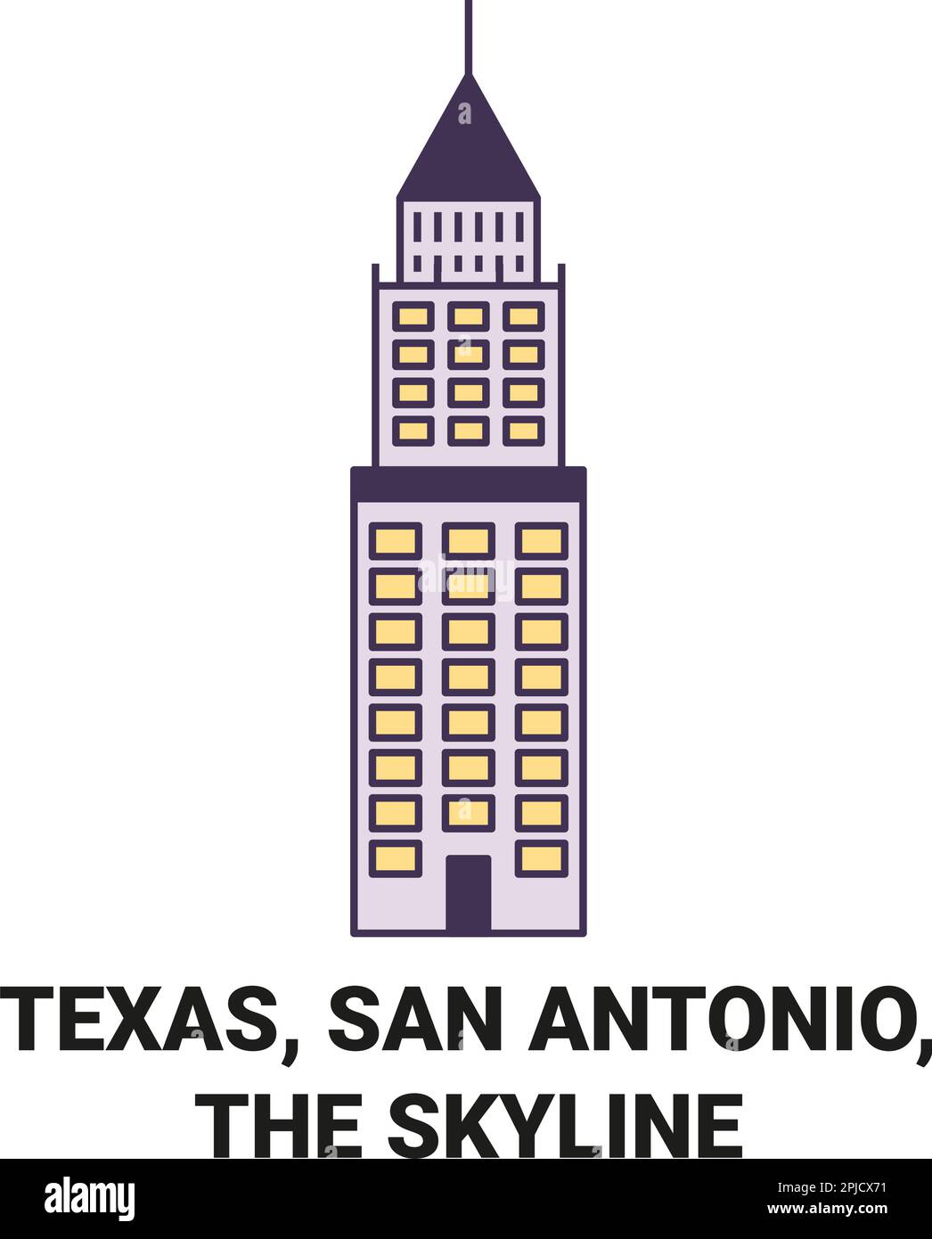 United States, Texas, San Antonio, The Skyline travel landmark vector ...
