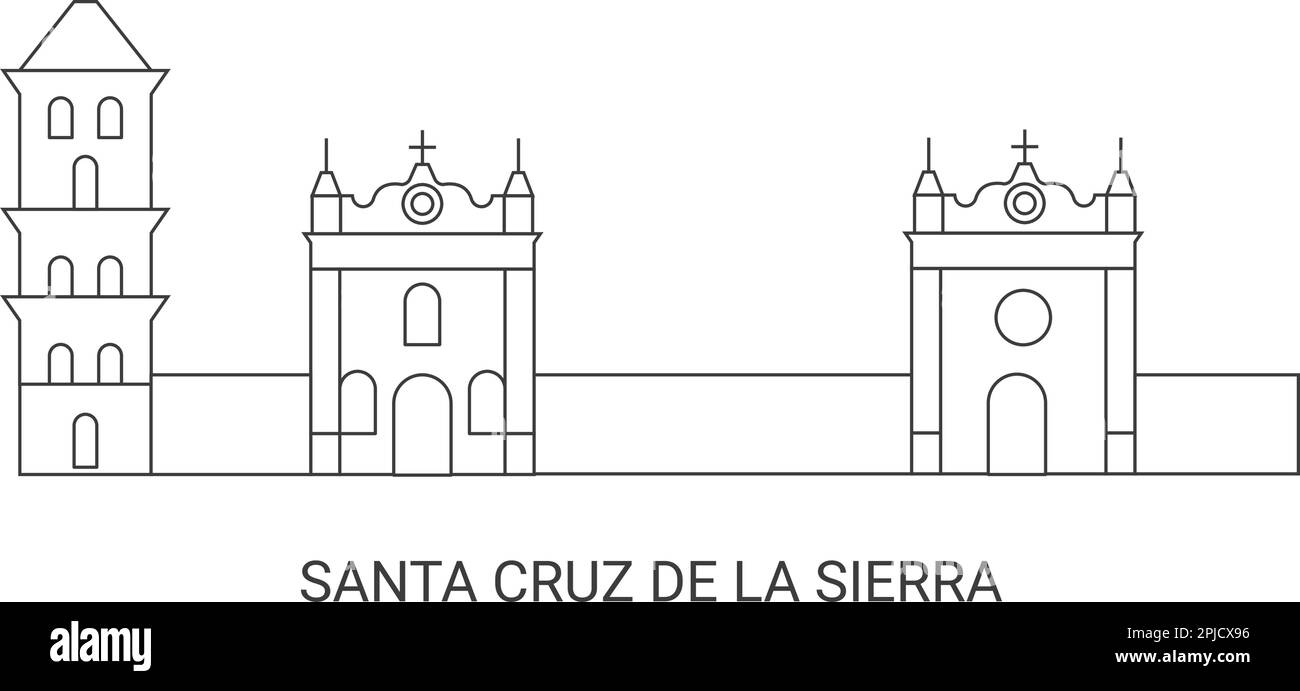 Bolivia, Santa Cruz De La Sierra travel landmark vector illustration ...